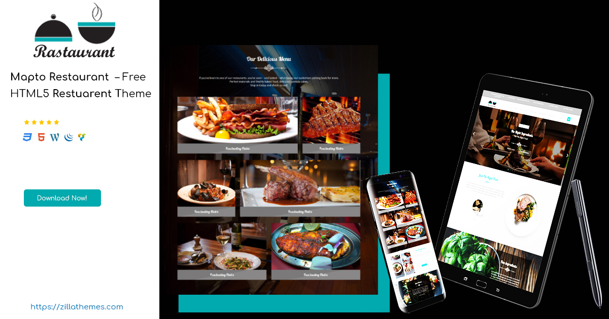 Mapto Restaurant | Single Page HTML5 Responsive Template - Zilla Themes