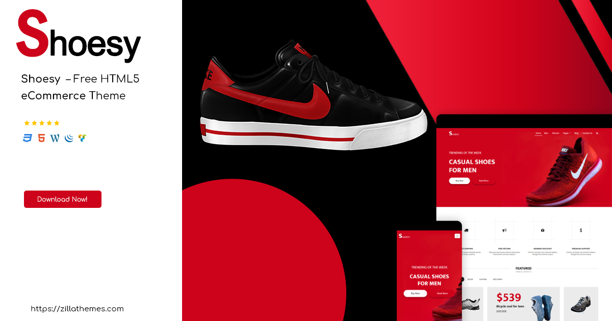 Shoesy – HTML5 Responsive ECommerce Template - Zilla Themes